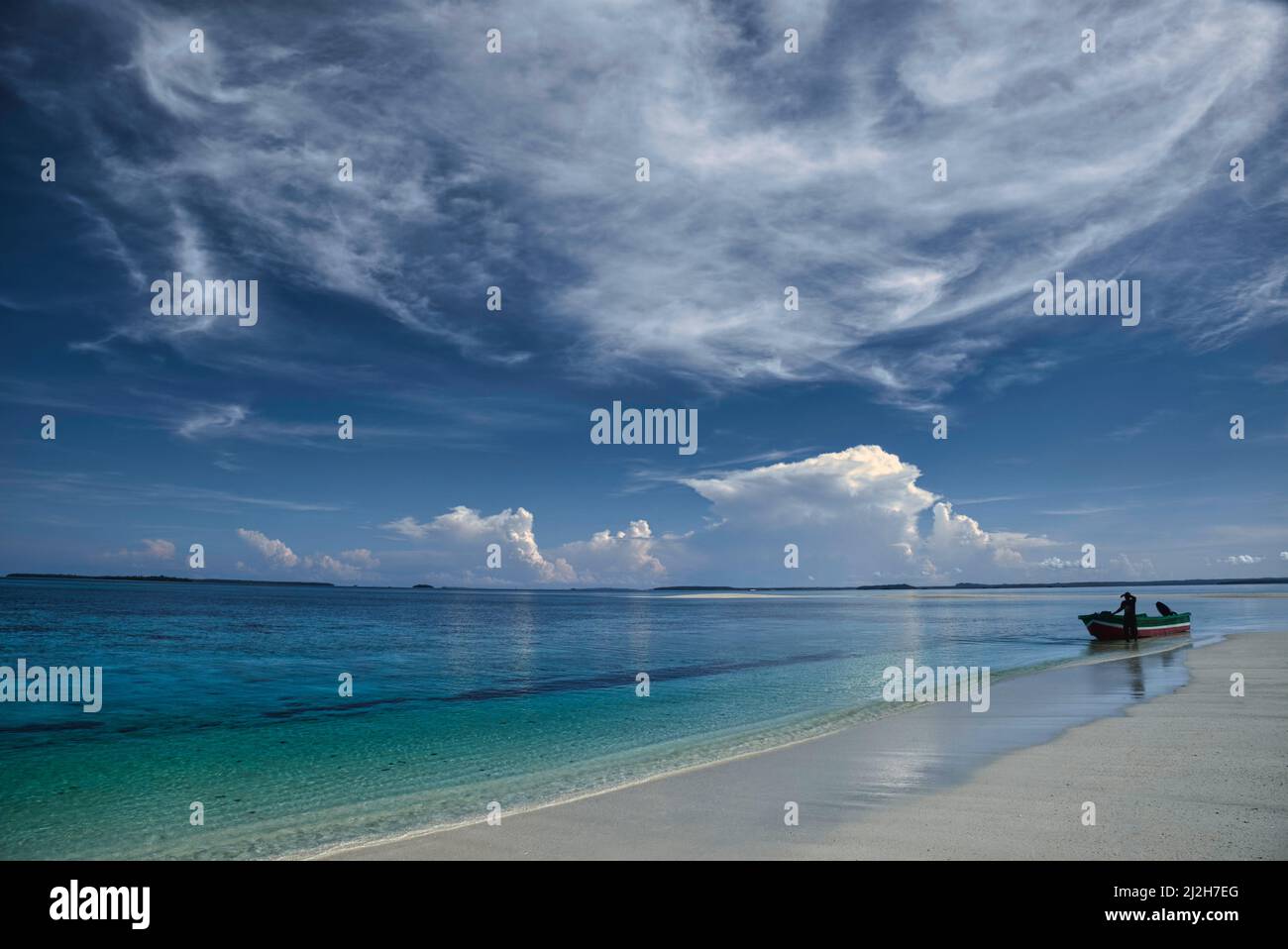 Ngurtafur Beach, which stretches across the open sea, is located on the ...