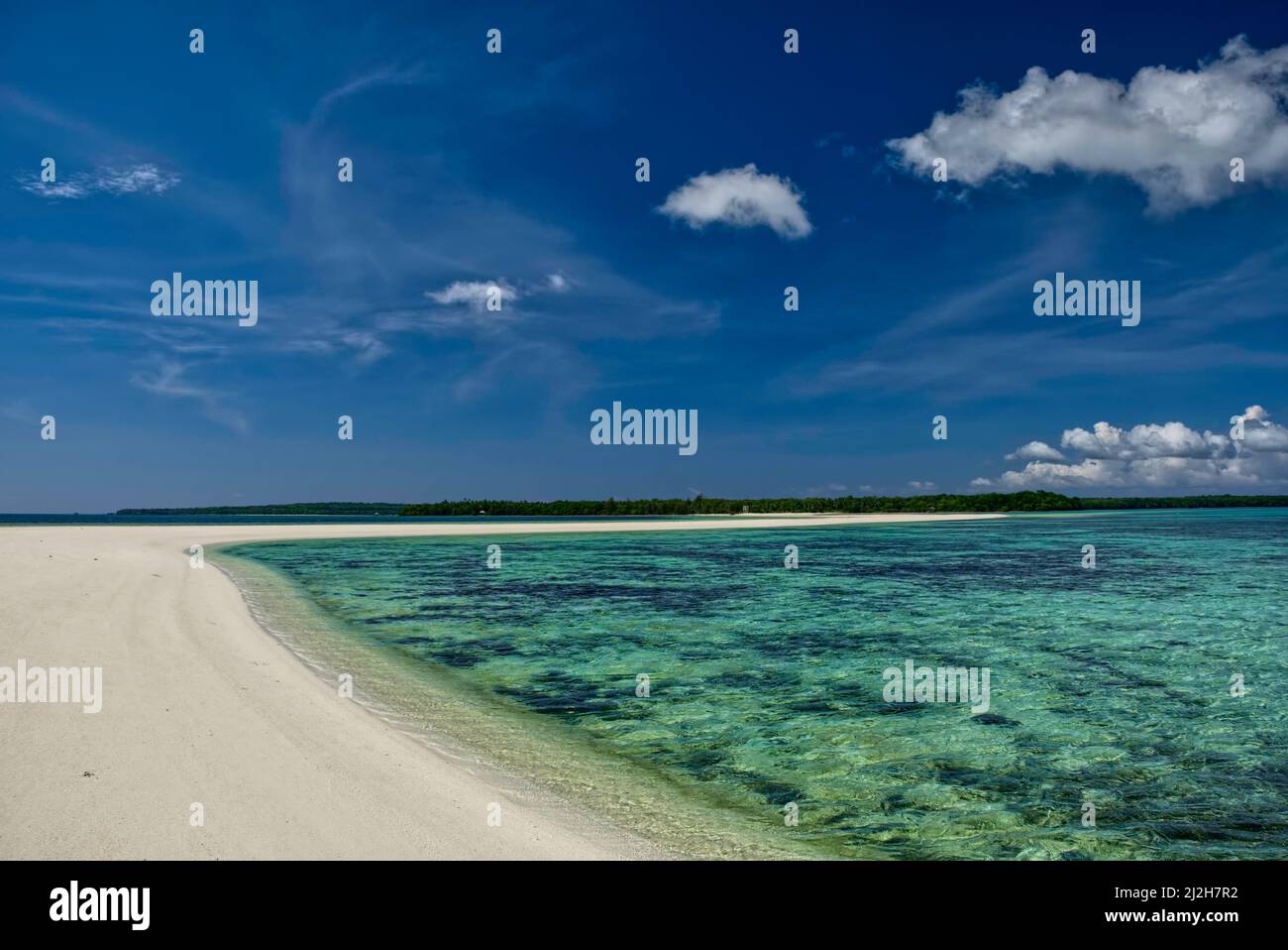 Ngurtafur Beach, which stretches across the open sea, is located on the ...