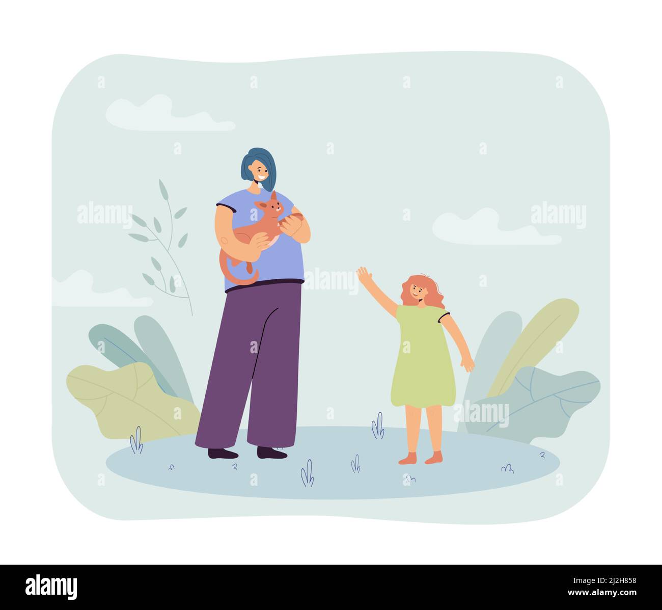 Cat stroking female Cut Out Stock Images & Pictures - Alamy