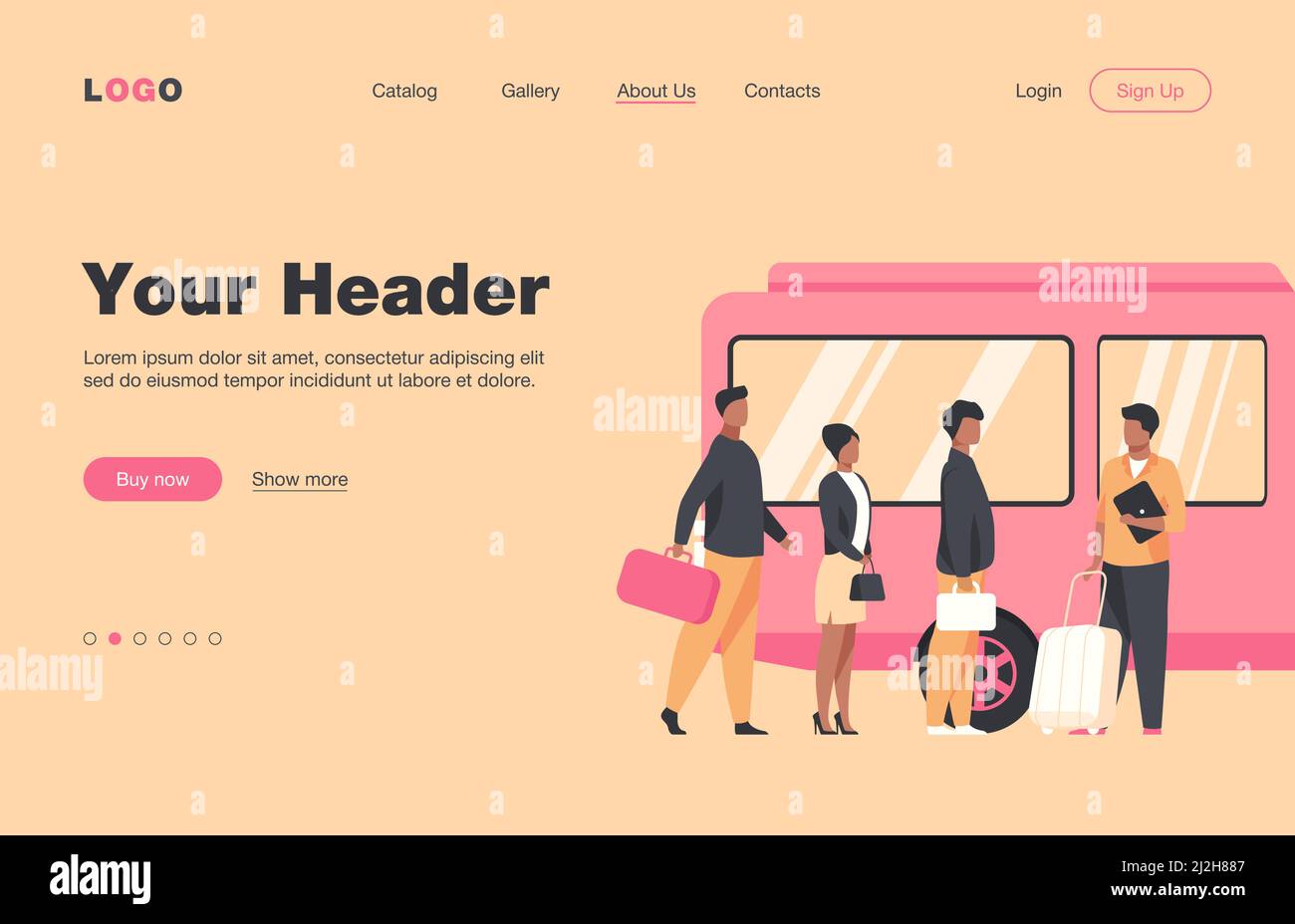 Bus traffic queue Stock Vector Images - Alamy