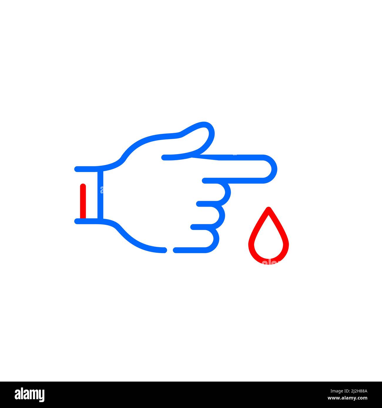 Blood test sample from a finger prick. Medical analysis procedure ...