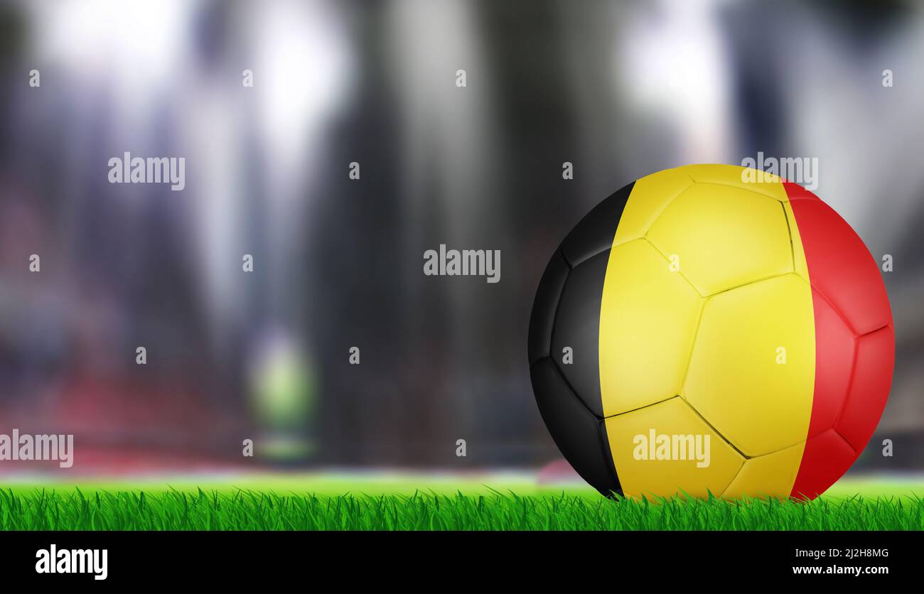 Belgian soccer-ball lying in grass Stock Photo - Alamy