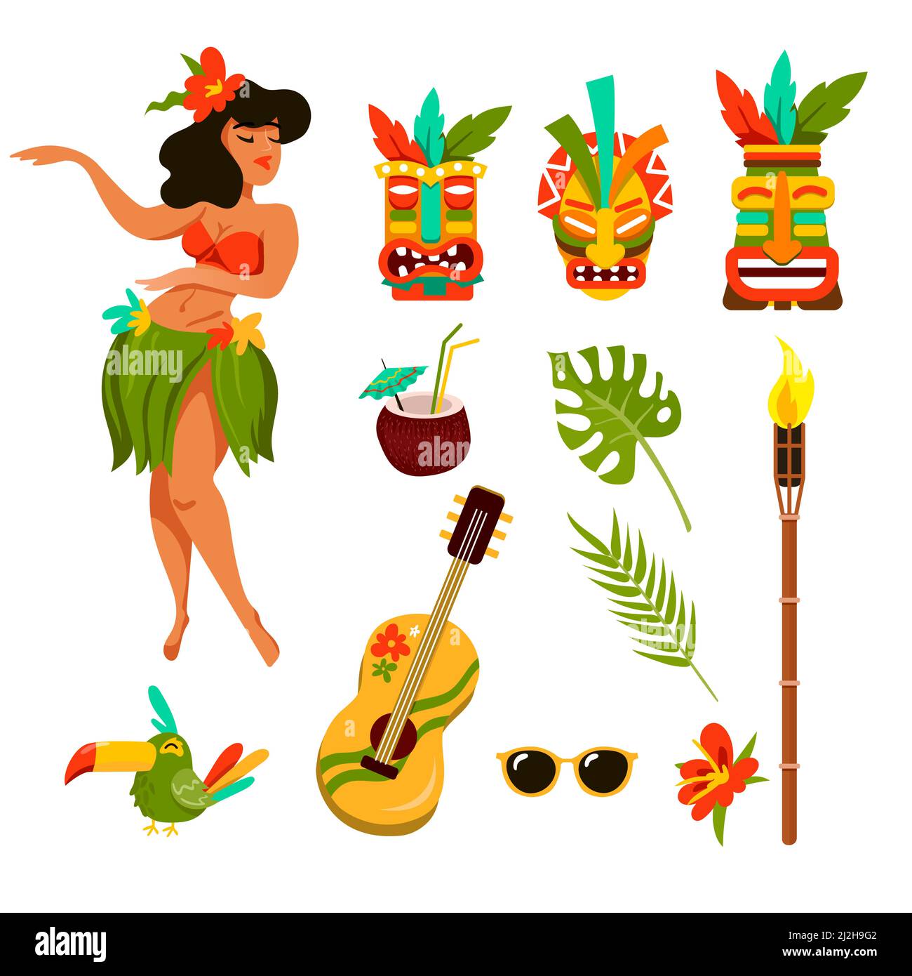 Hawaiian hula dancer Stock Vector Images - Alamy