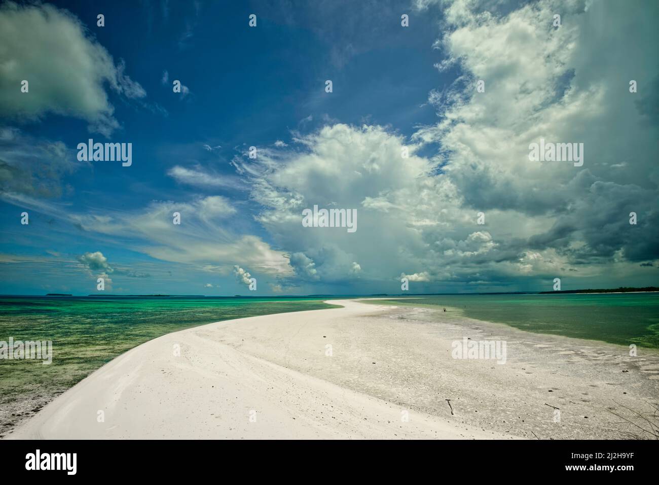 Ngurtafur Beach, which stretches across the open sea, is located on the ...