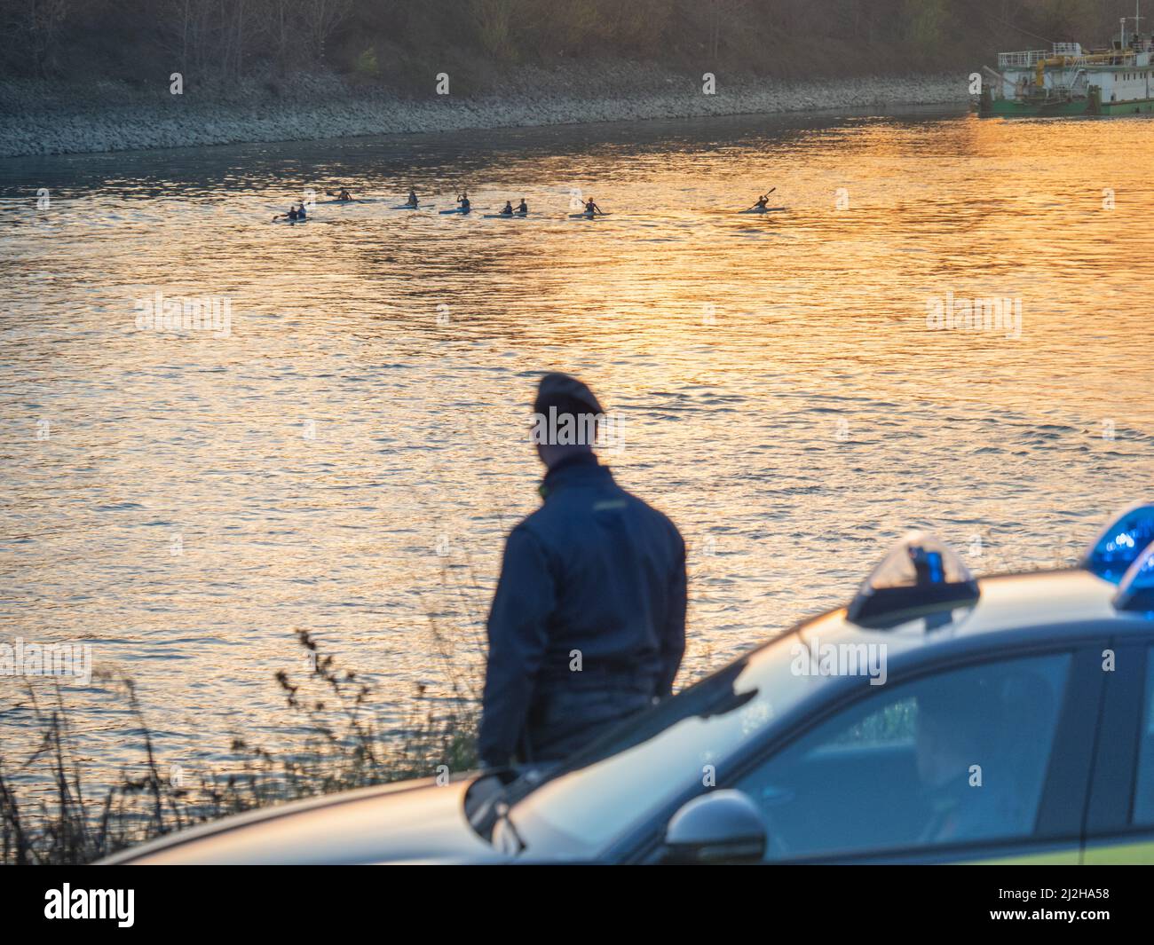 IRS tax evasion police guardia di finanza at sunset in the coast of ...