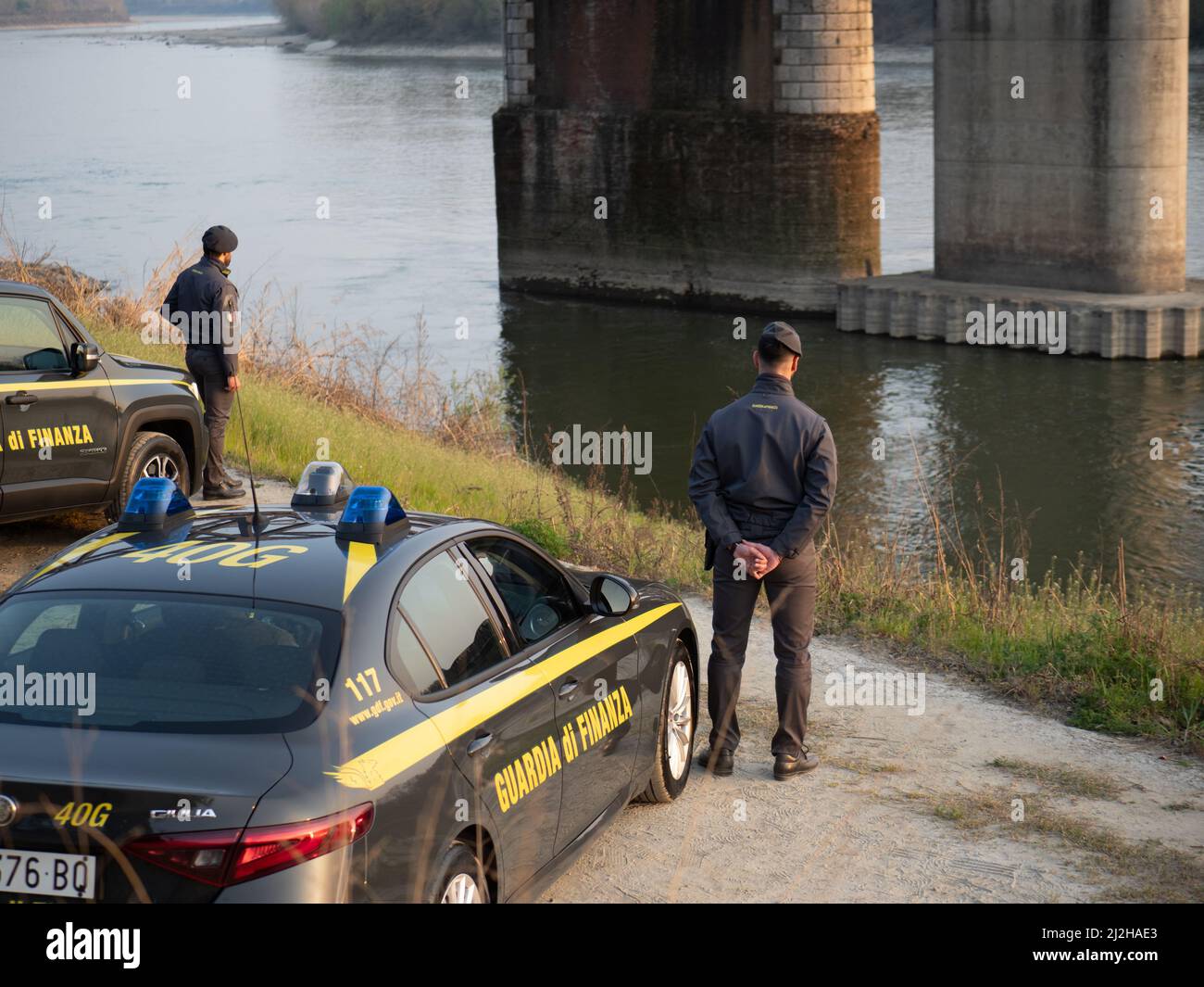 IRS tax evasion police guardia di finanza at sunset in the coast of ...