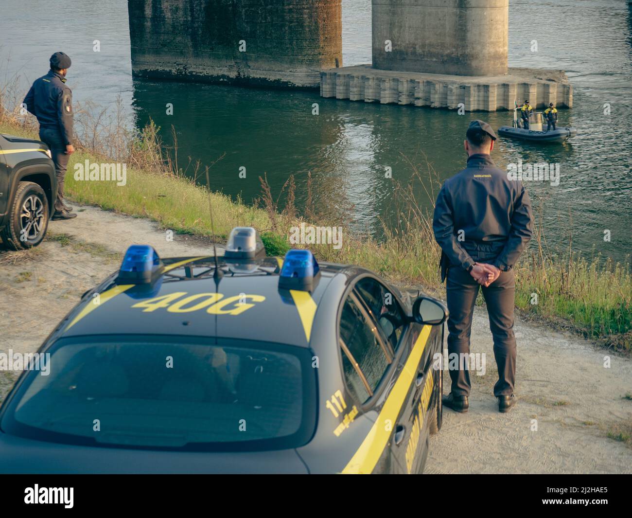 IRS tax evasion police guardia di finanza at sunset in the coast of ...