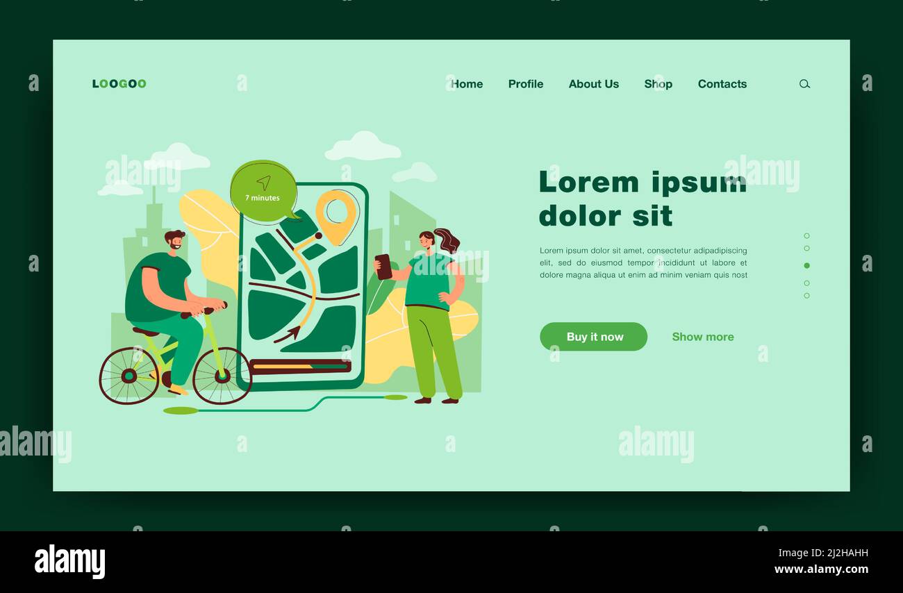 Tiny people using mobile app for navigation in city flat vector ...