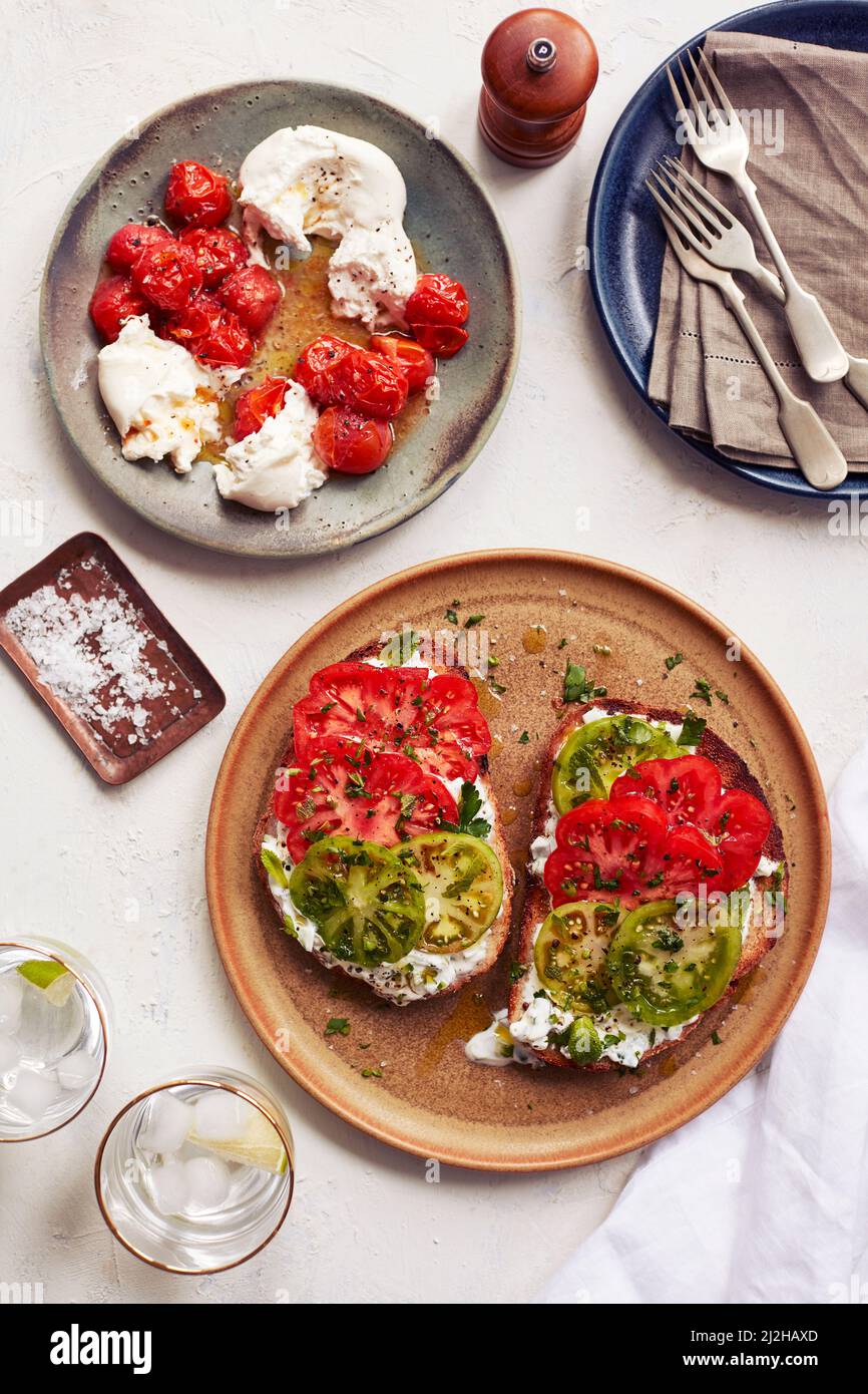 Overhead shot food table summer hi-res stock photography and images - Alamy
