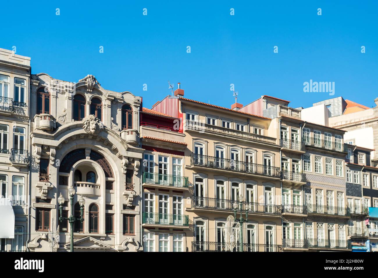 Portugal, Porto, Facades of residential buildings in old town Stock ...