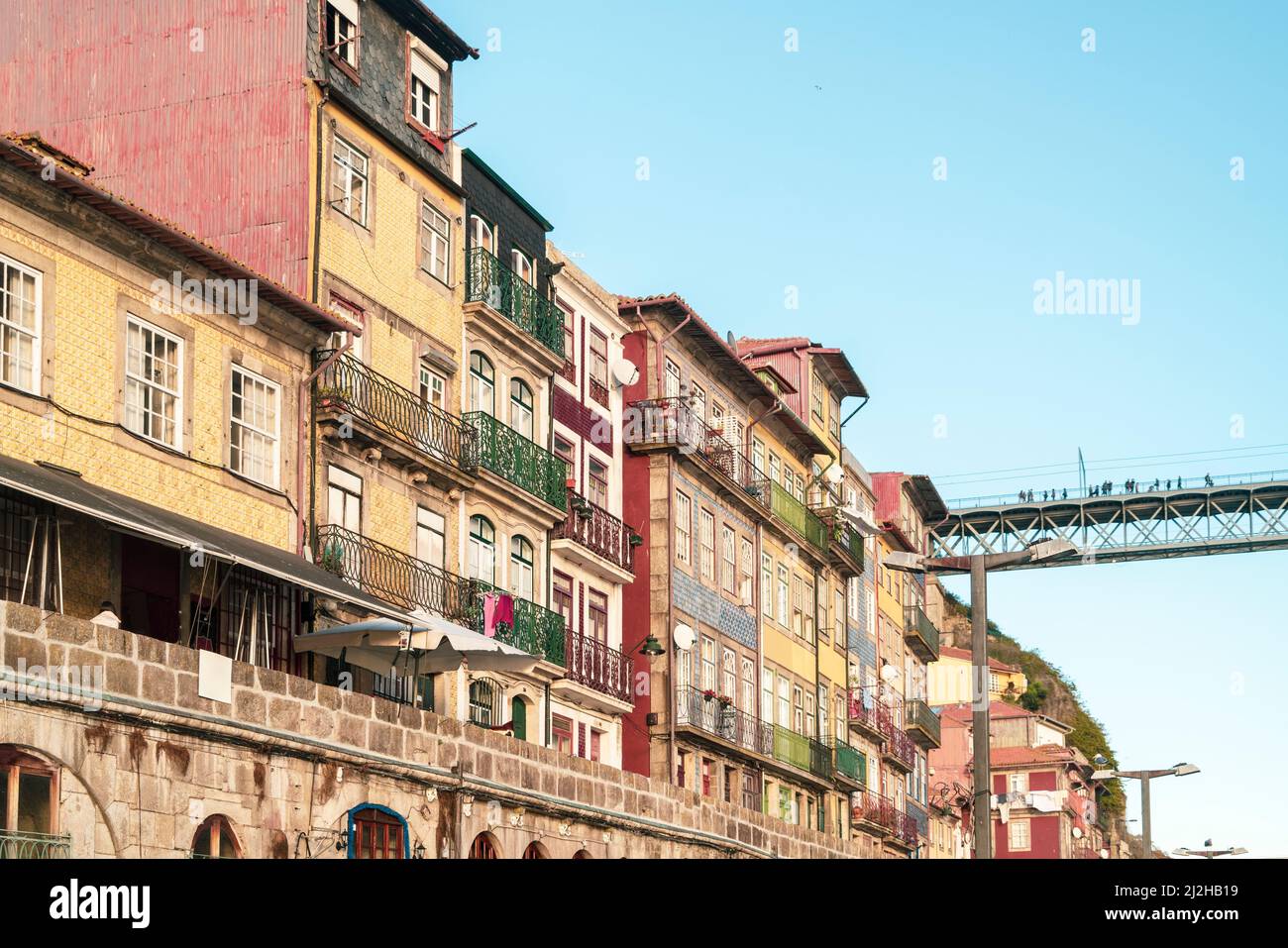 Portugal, Porto, Facades of traditional houses in old town Stock Photo ...