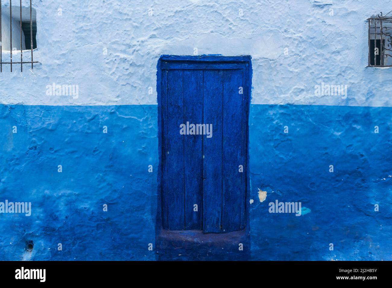 Morocco, Chefchaouen, Door of traditional blue house Stock Photo - Alamy