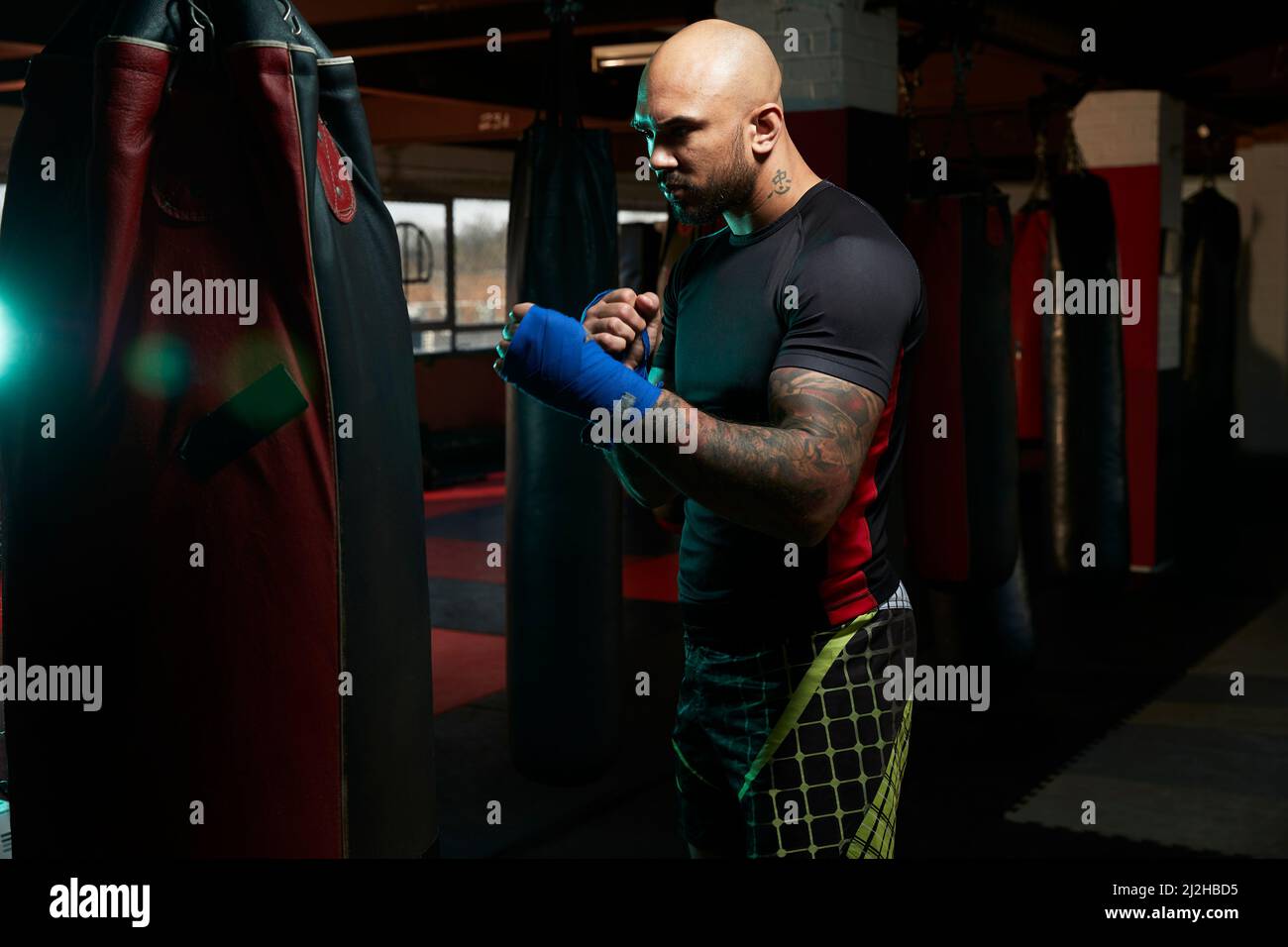 Boxer practicing in gym Stock Photo - Alamy