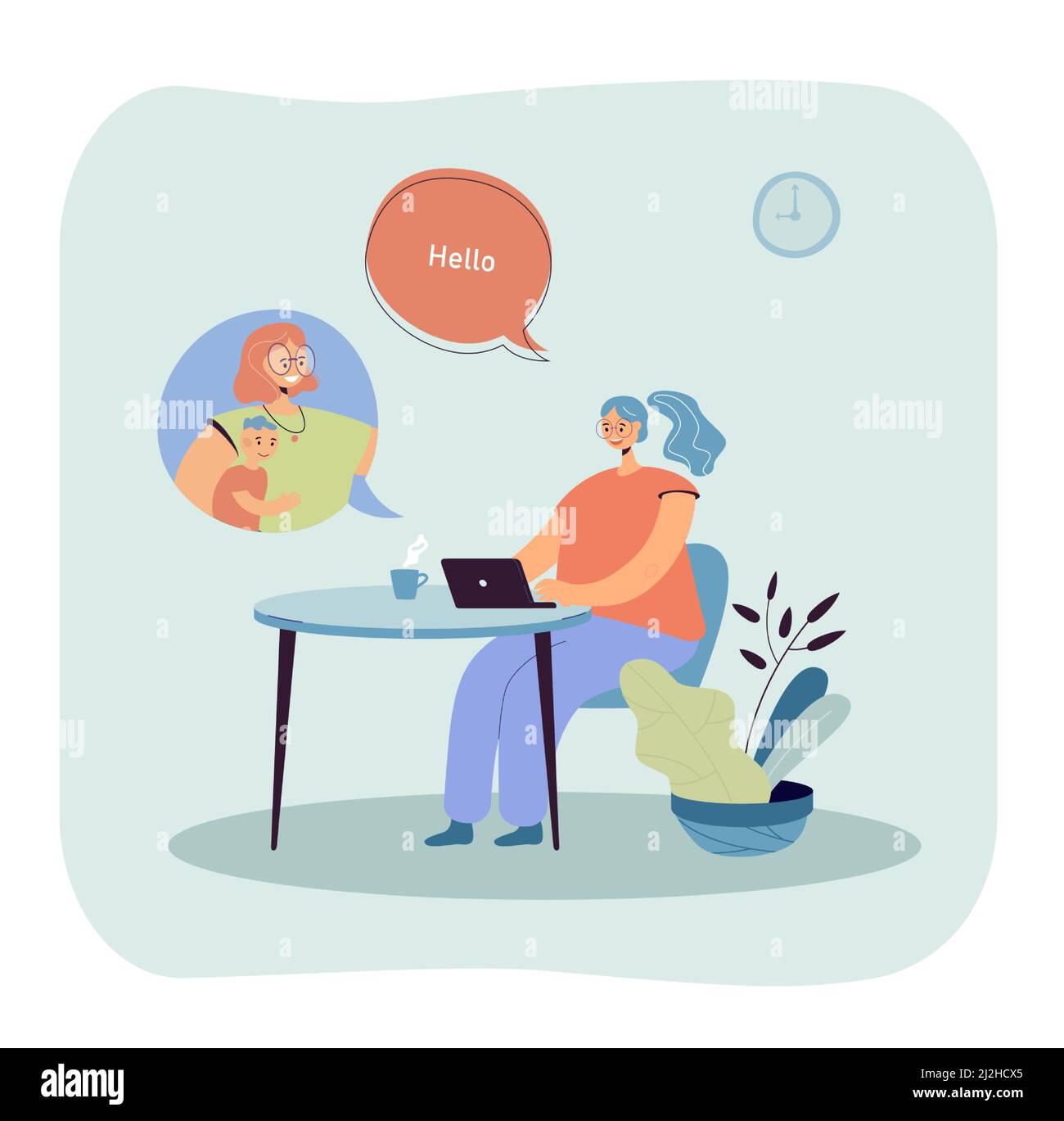 Family video call friend Cut Out Stock Images & Pictures - Alamy