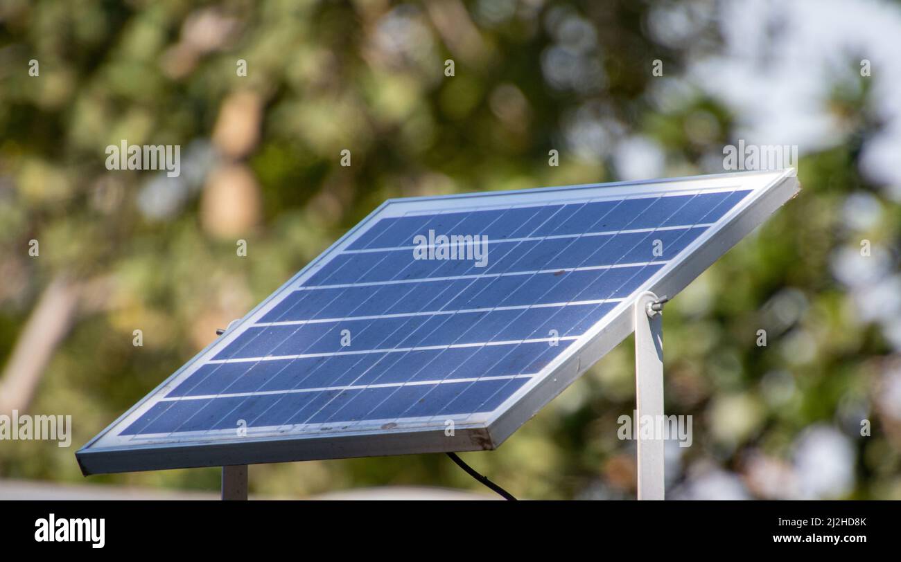 A small solar panel for residential use mounted on a roof Stock Photo ...