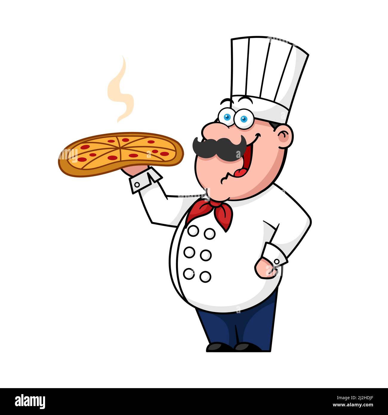 Cartoon pizza chef holding pizza hi-res stock photography and images ...