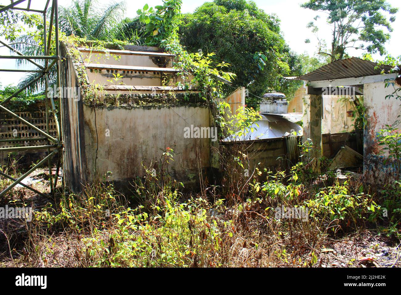 SAN ANTONIO, BELIZE - OCTOBER 26, 2015 ruins of the British Army patrol ...