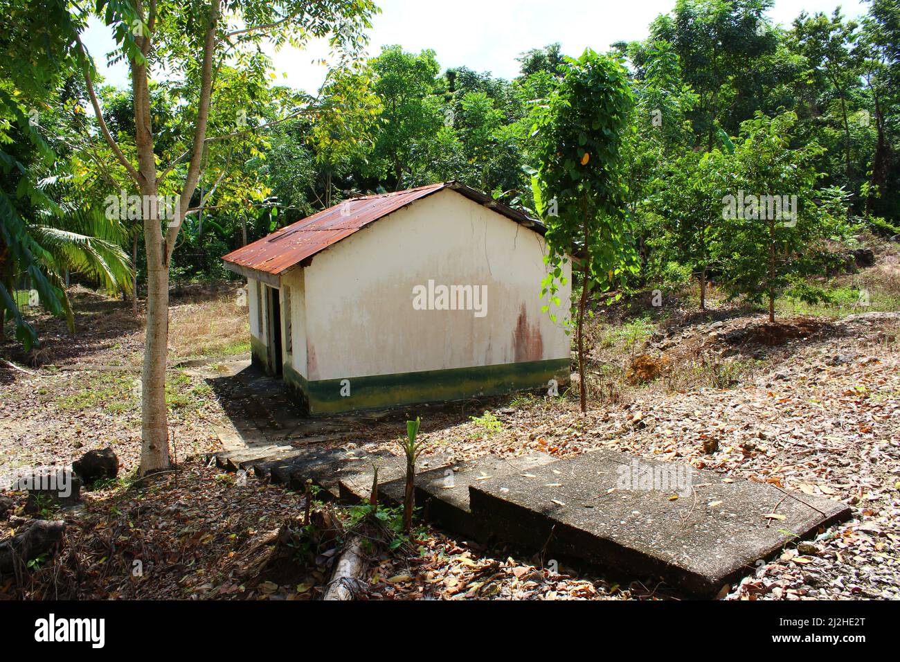 SAN ANTONIO, BELIZE - OCTOBER 26, 2015 ruins of the British Army patrol ...