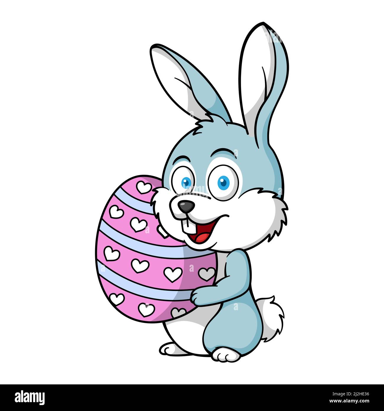 Cute blue rabbit cartoon Stock Vector Images - Alamy