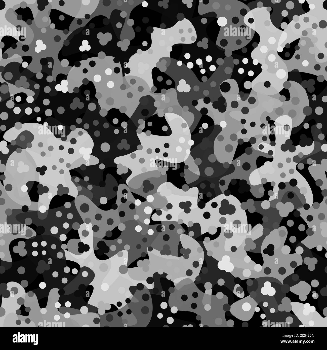 Military and hunting camouflage grayscale flecktarn seamless pattern ...