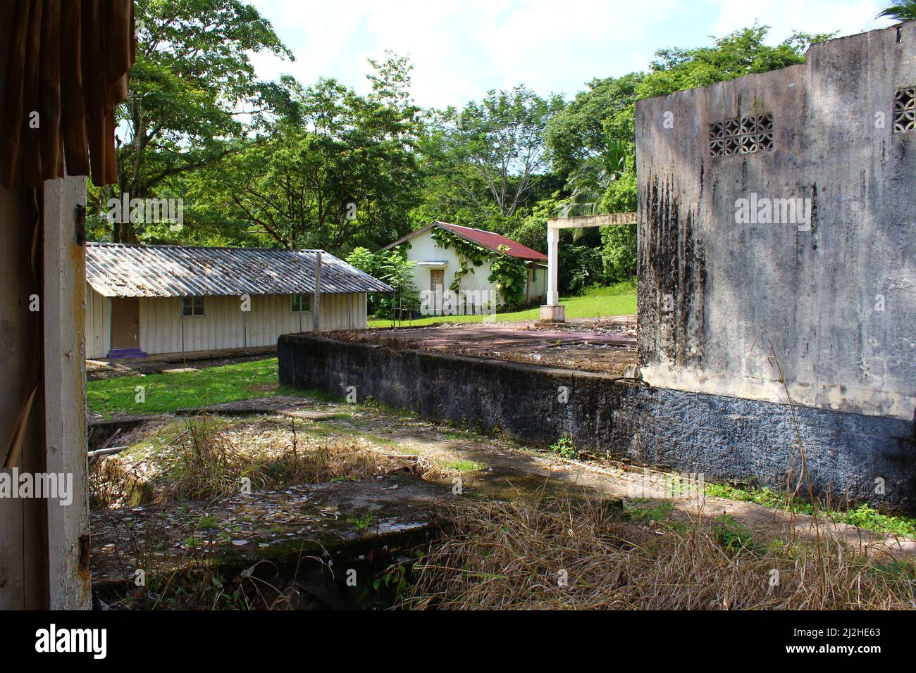 SAN ANTONIO, BELIZE - OCTOBER 26, 2015 ruins of the British Army patrol ...