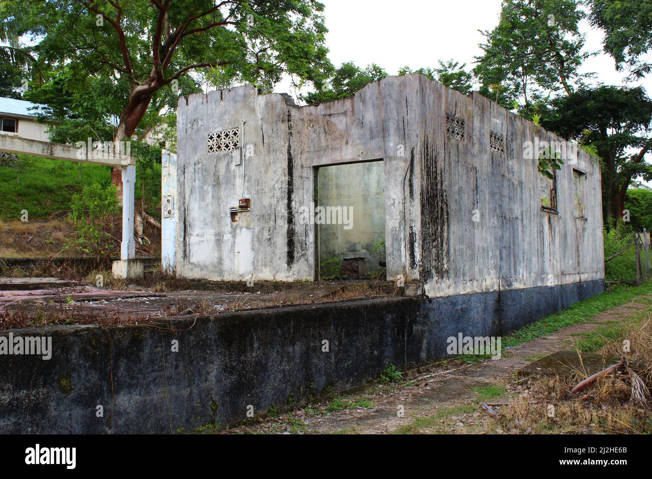 SAN ANTONIO, BELIZE - OCTOBER 26, 2015 ruins of the British Army patrol ...