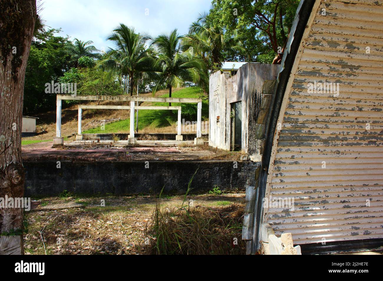 SAN ANTONIO, BELIZE - OCTOBER 26, 2015 ruins of the British Army patrol ...