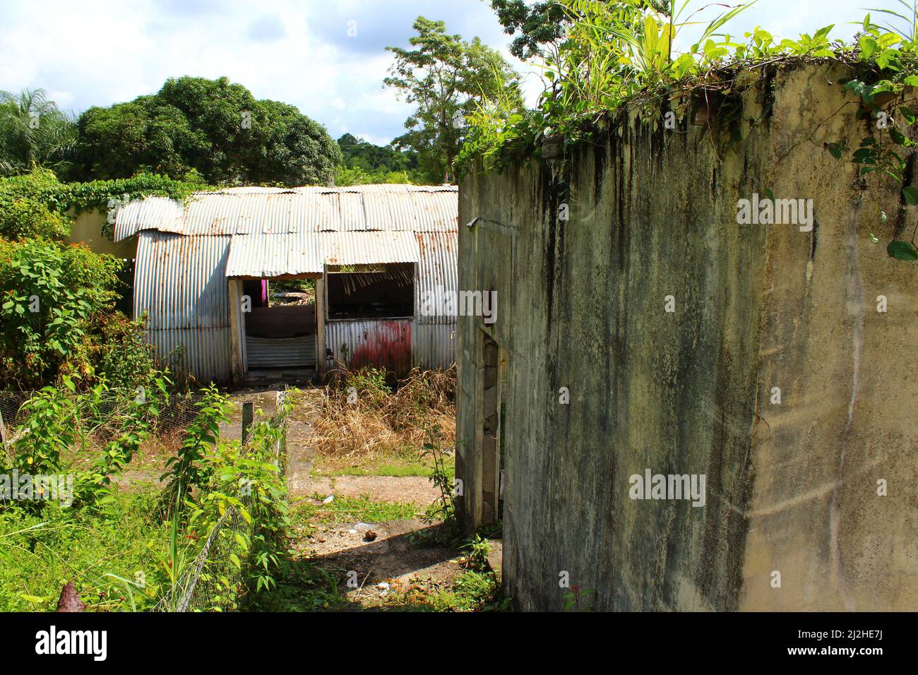 SAN ANTONIO, BELIZE - OCTOBER 26, 2015 ruins of the British Army patrol ...