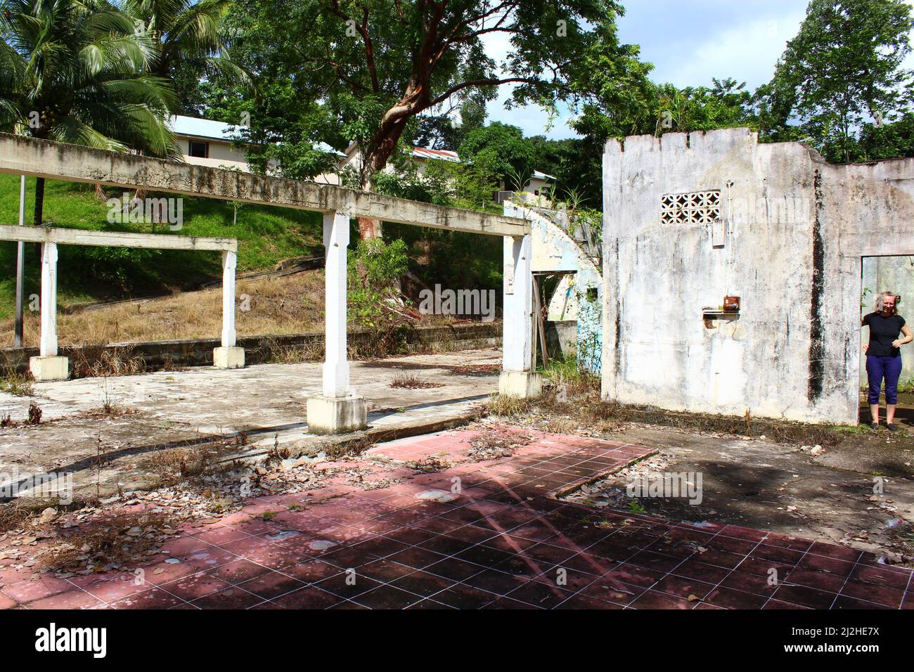 SAN ANTONIO, BELIZE - OCTOBER 26, 2015 ruins of the British Army patrol ...
