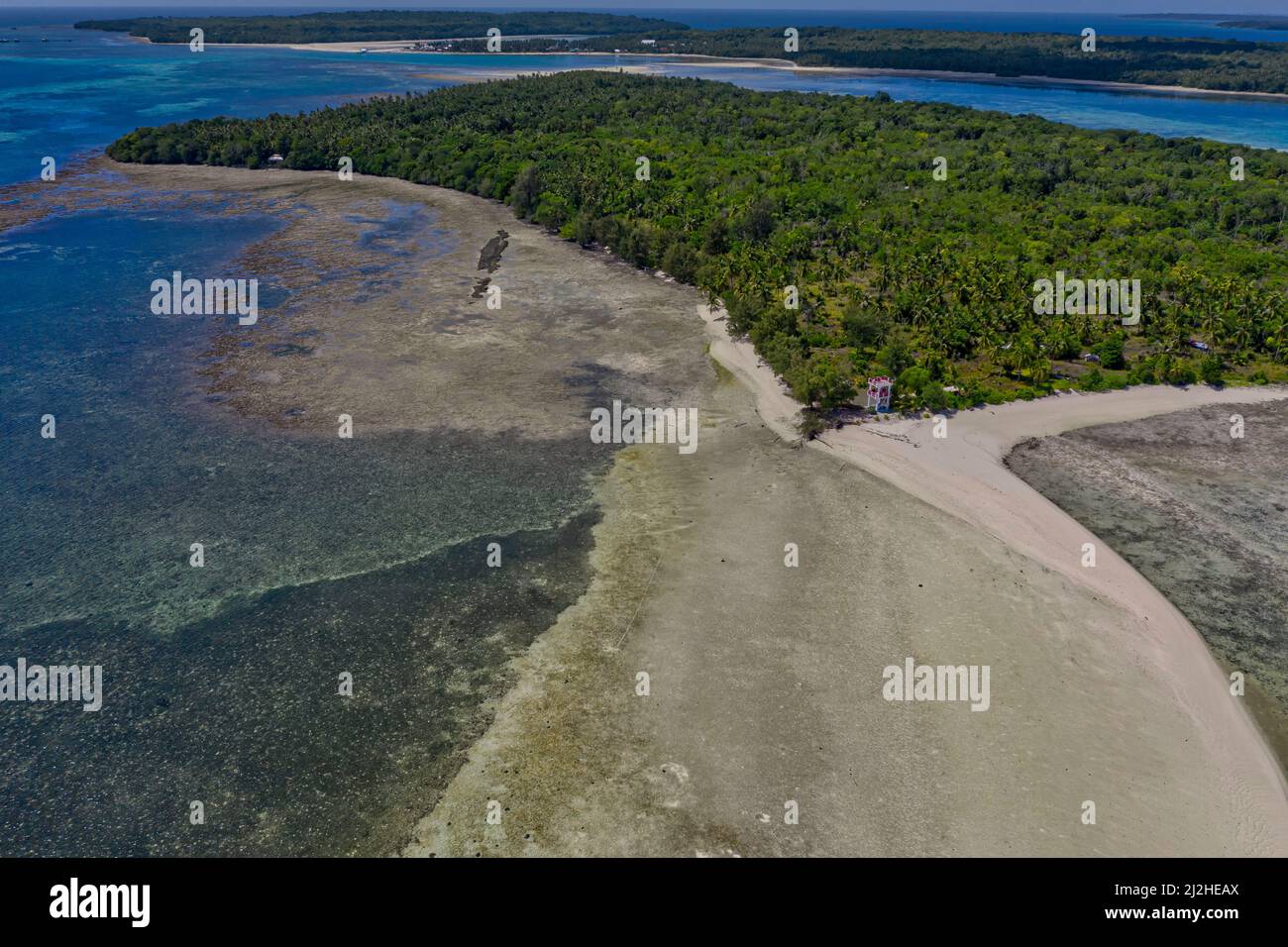 Ngurtafur Beach, which stretches across the open sea, is located on the ...