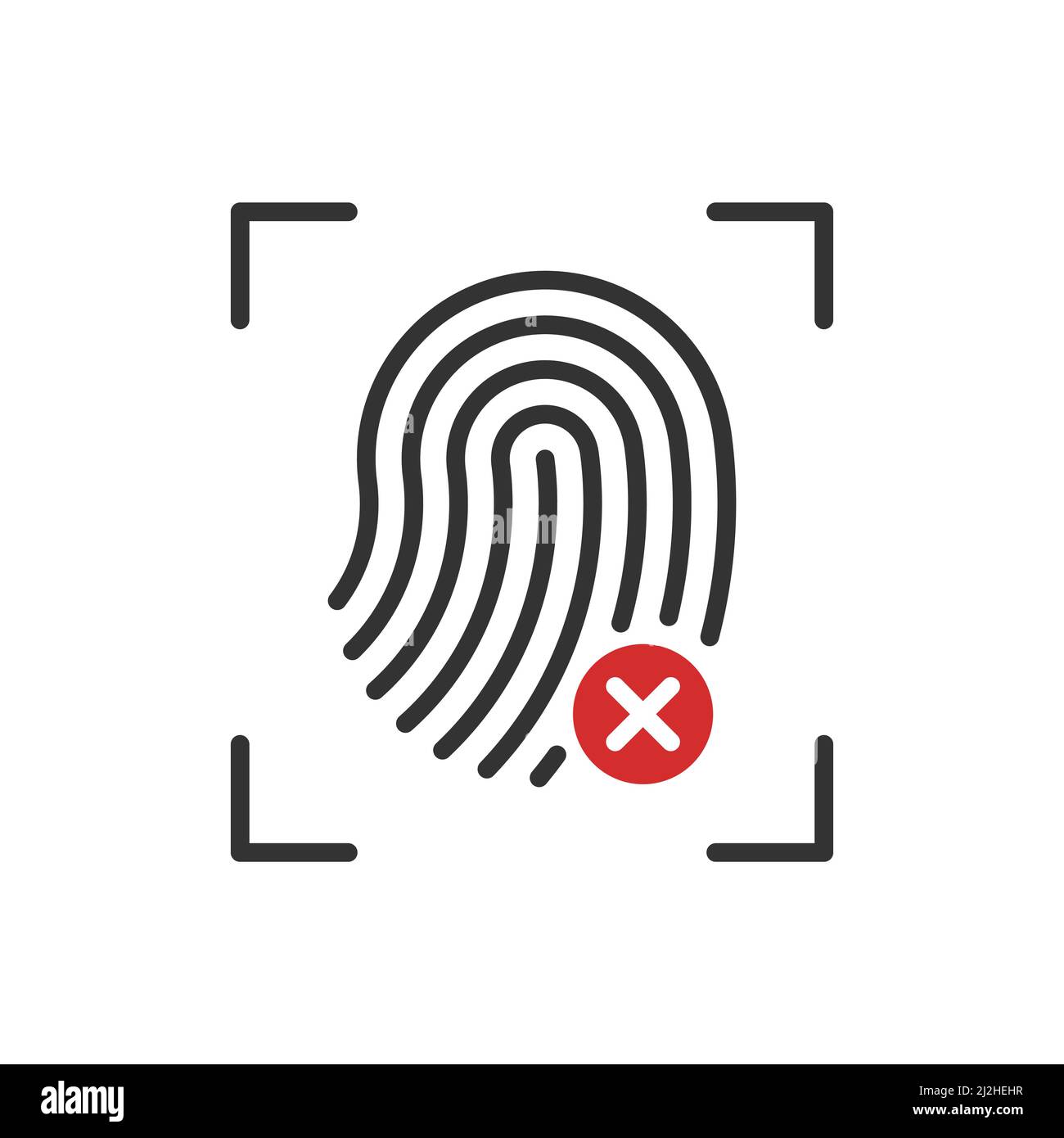 Fingerprint deny vector icon with red mark Stock Vector Image & Art - Alamy