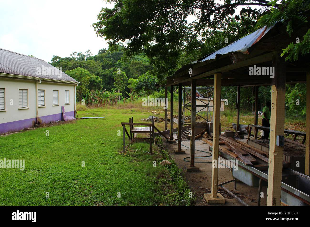 SAN ANTONIO, BELIZE - OCTOBER 26, 2015 ruins of the British Army patrol ...