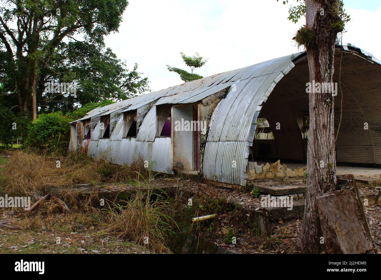 SAN ANTONIO, BELIZE - OCTOBER 26, 2015 ruins of the British Army patrol ...