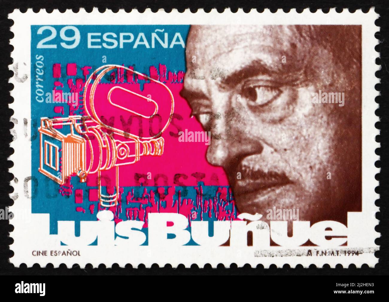 SPAIN - CIRCA 1994: a stamp printed in the Spain shows Luis Bunuel ...