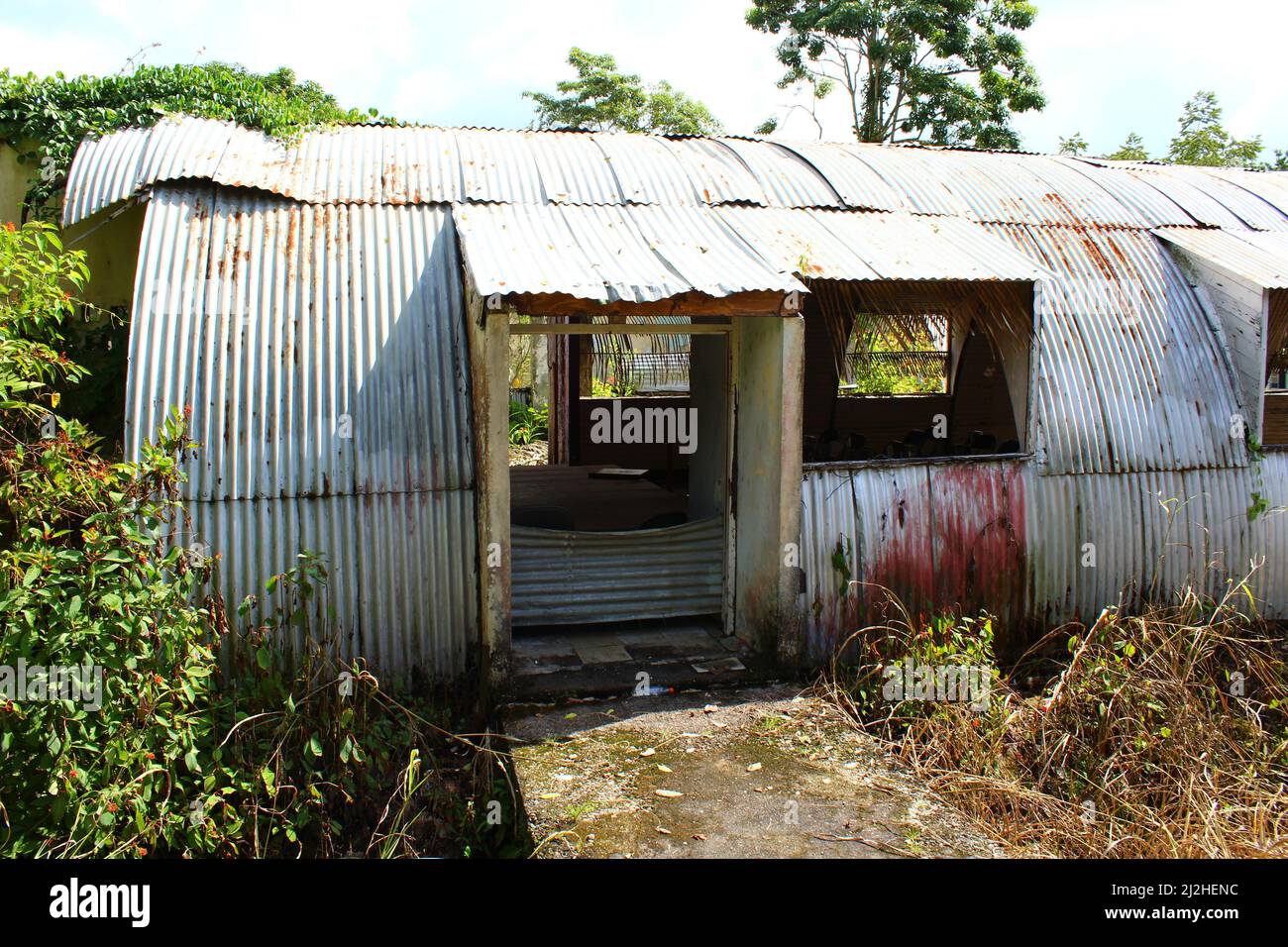 SAN ANTONIO, BELIZE - OCTOBER 26, 2015 ruins of the British Army patrol ...