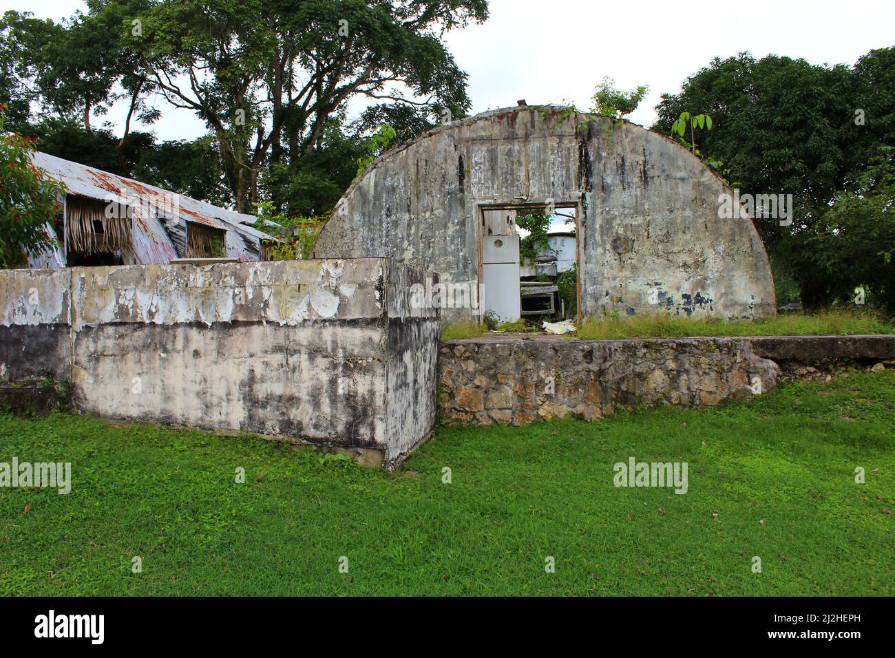 SAN ANTONIO, BELIZE - OCTOBER 26, 2015 ruins of the British Army patrol ...