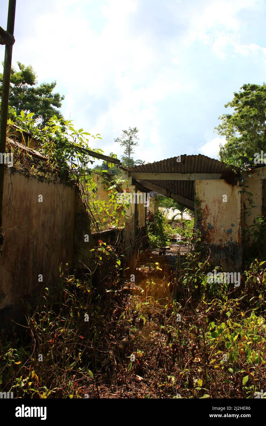 SAN ANTONIO, BELIZE - OCTOBER 26, 2015 ruins of the British Army patrol ...