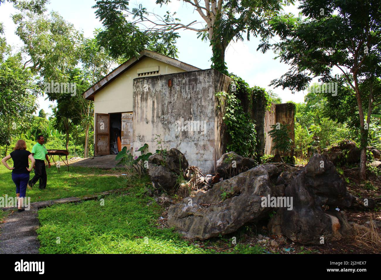 SAN ANTONIO, BELIZE - OCTOBER 26, 2015 ruins of the British Army patrol ...