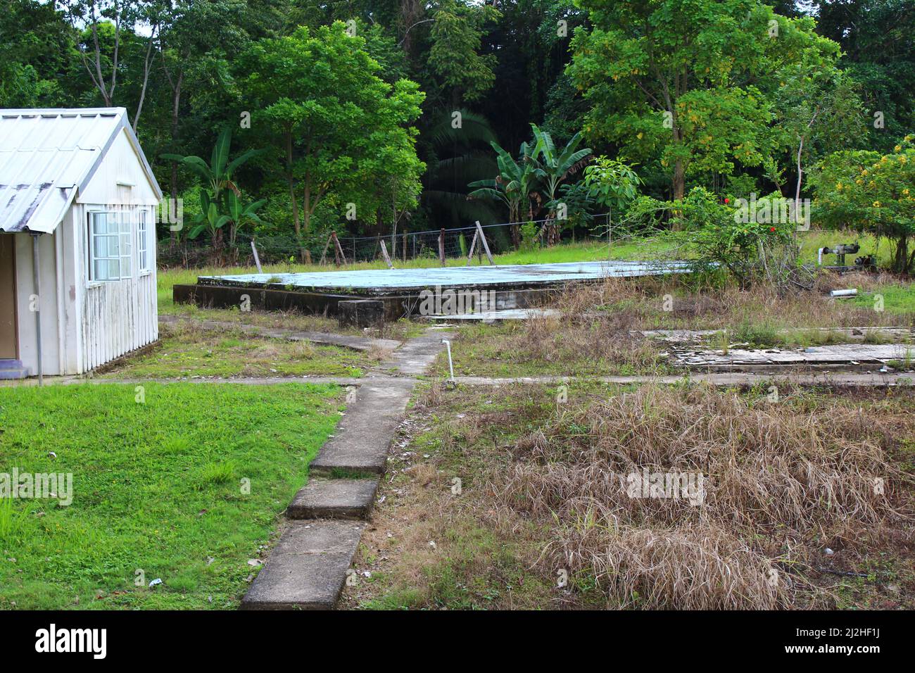 SAN ANTONIO, BELIZE - OCTOBER 26, 2015 ruins of the British Army patrol ...