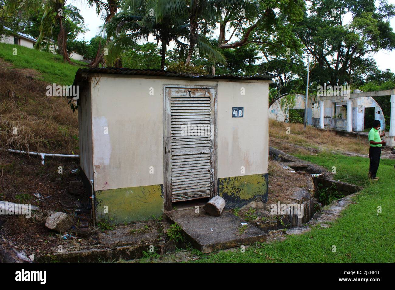 SAN ANTONIO, BELIZE - OCTOBER 26, 2015 ruins of the British Army patrol ...
