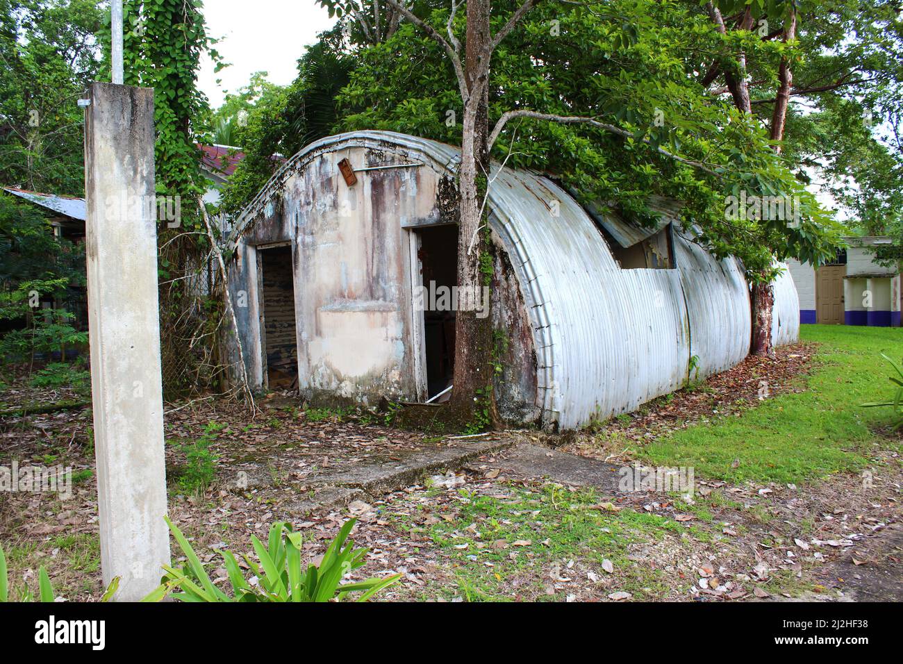 SAN ANTONIO, BELIZE - OCTOBER 26, 2015 ruins of the British Army patrol ...