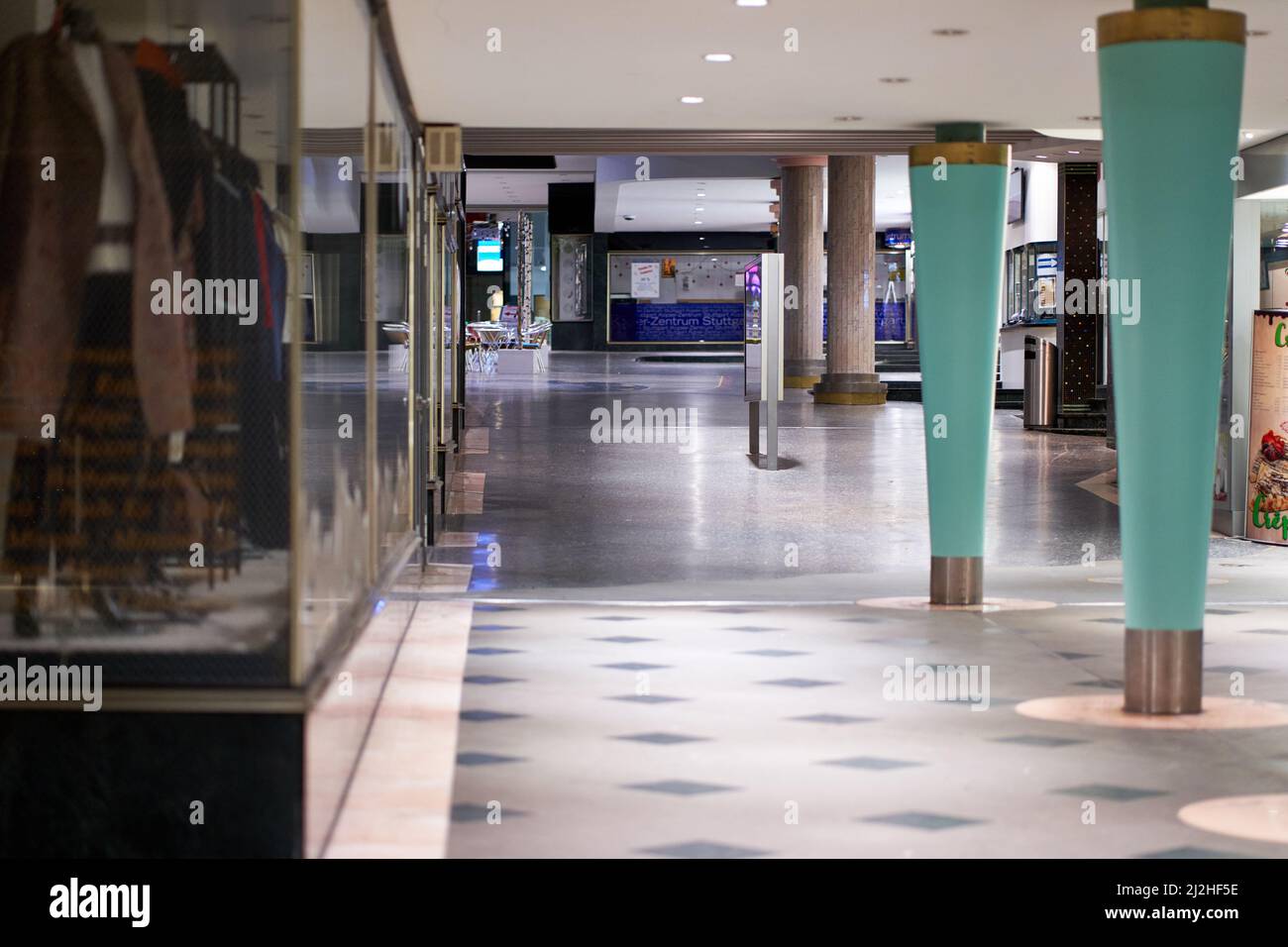Stuttgart, Germany - December 31, 2021: Shopping passage in the city ...