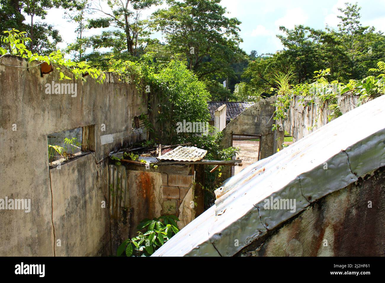 SAN ANTONIO, BELIZE - OCTOBER 26, 2015 ruins of the British Army patrol ...