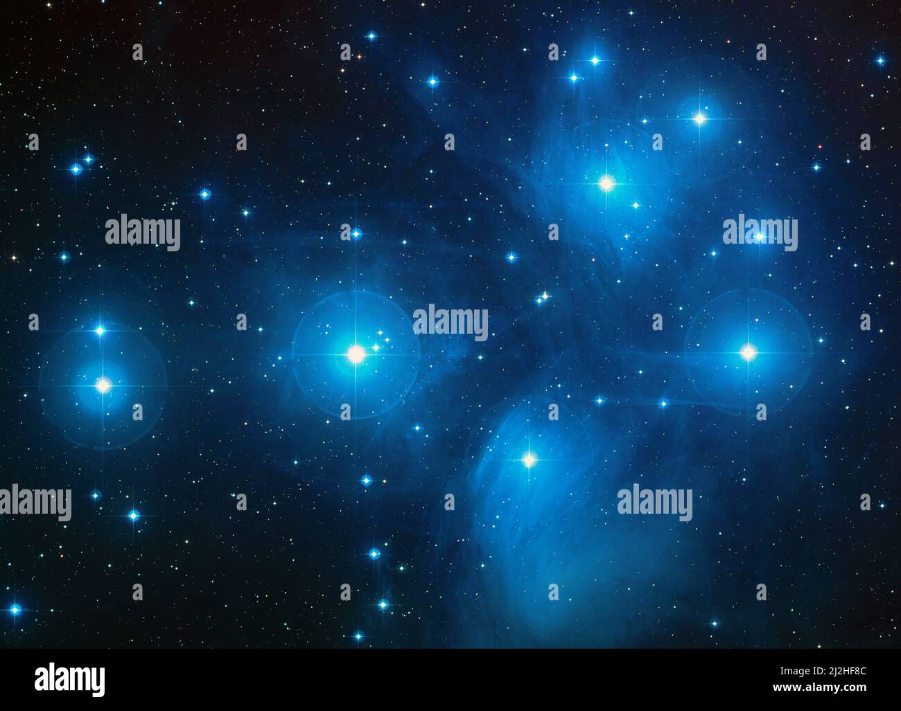 Open Cluster The Pleiades in the constellation of Taurus. Elements of ...