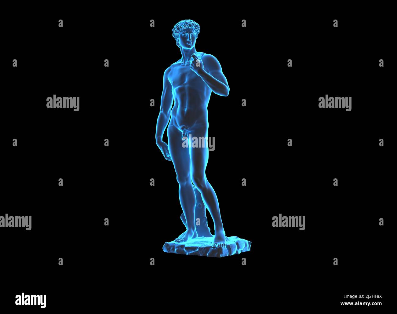 Transparent Hologram of full body Michelangelo head old classic ...