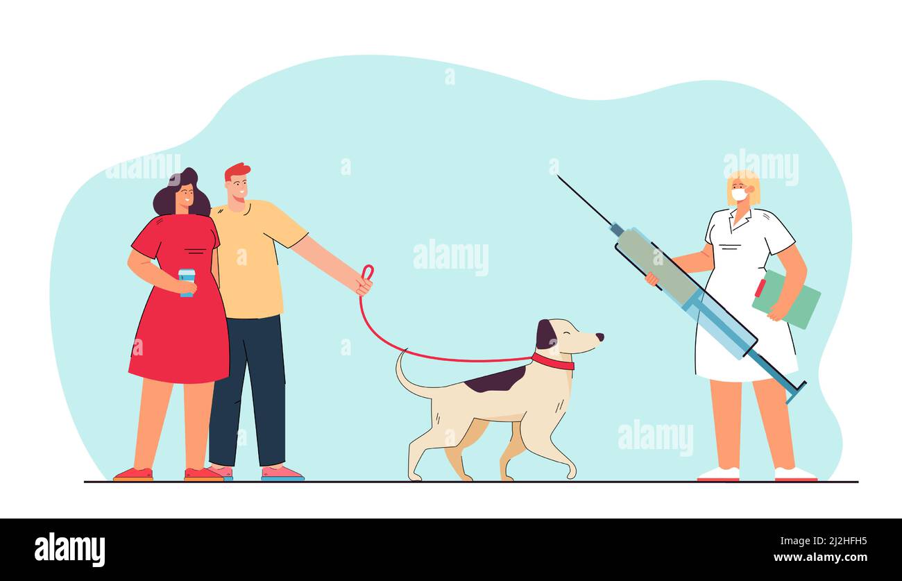 Tiny dog owners having appointment with vet. Veterinarian holding ...