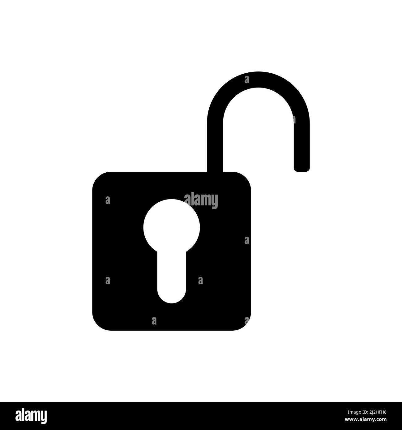 Unlocked padlock vector icon on white background Stock Vector Image ...