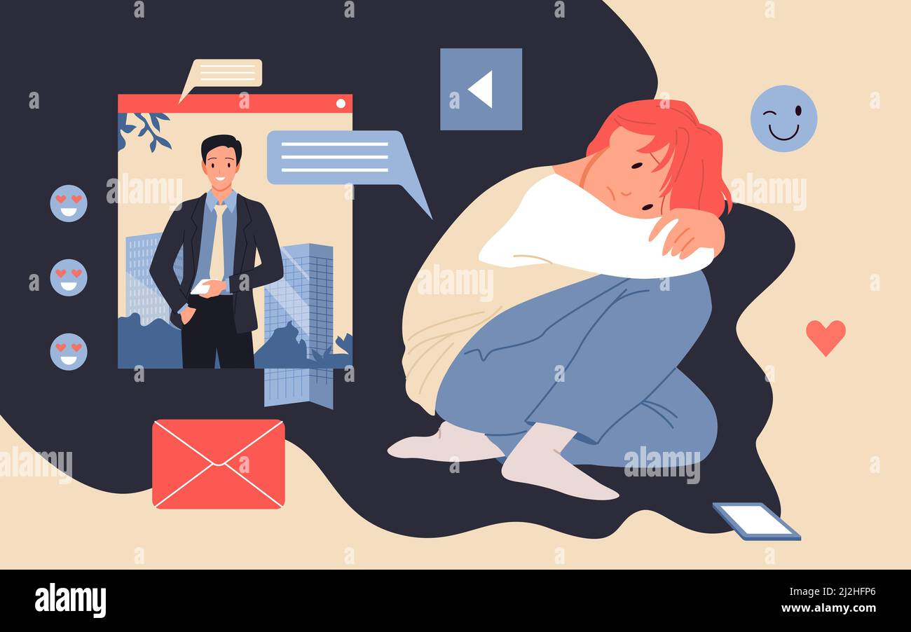 Social media addiction and depression issue Stock Vector Image & Art ...