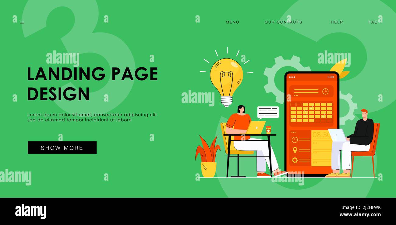 Tiny people chatting and choosing date in app flat vector illustration ...