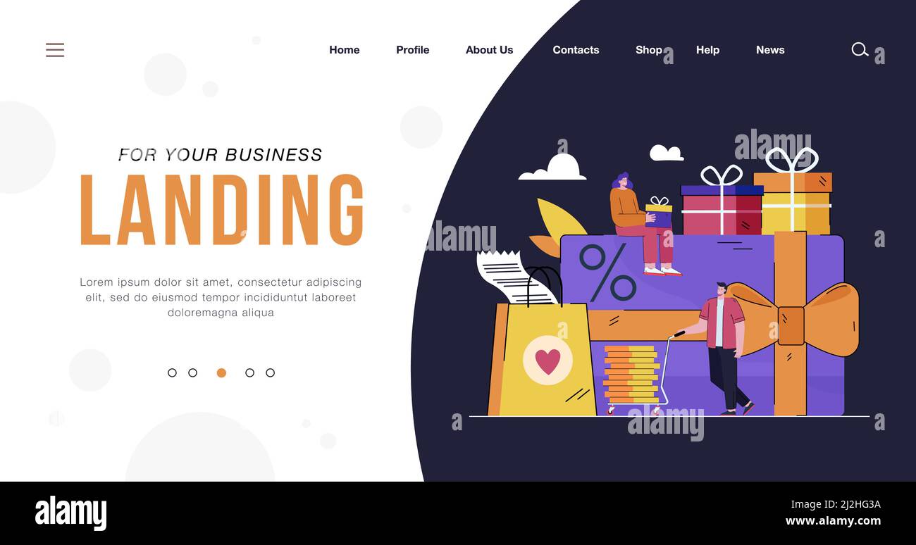 Tiny people with promotion gifts and card isolated flat vector ...